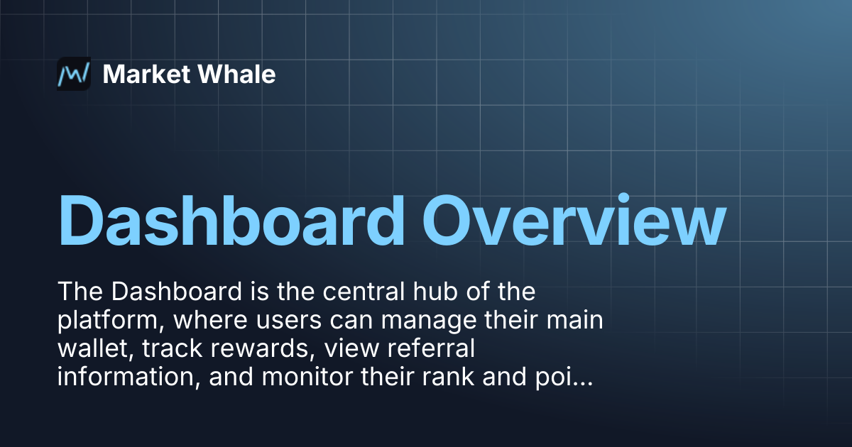 Dashboard Overview | Market Whale